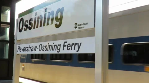 Ossining, NY Metro North railway sign | Stock Video | Pond5