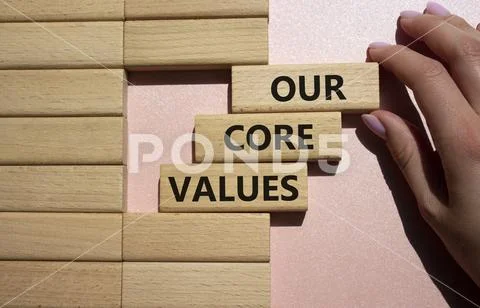 Photograph: Our core values symbol. Concept words Our core values on ...