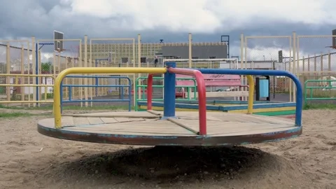 outdated roundabout merry-go-round on ya... | Stock Video | Pond5
