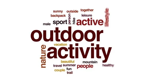 Outdoor activity animated word cloud, te... | Stock Video | Pond5