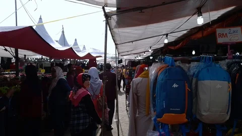 Outdoor bazaar in Johor Bahru, Malaysia ... | Stock Video | Pond5