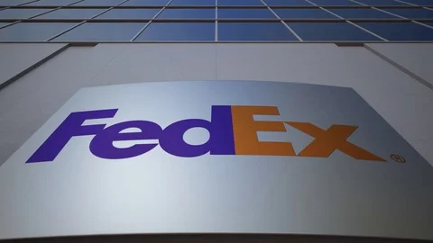 Outdoor signage board with FedEx logo. M... | Stock Video | Pond5