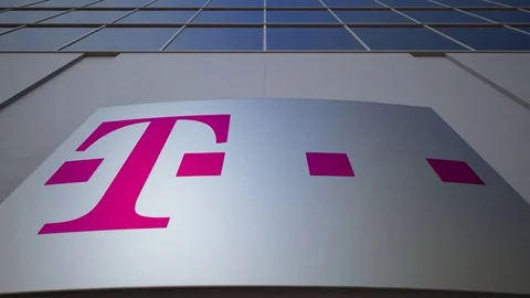 Outdoor signage board with T-Mobile logo... | Stock Video | Pond5