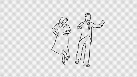 Outline of a Hand drawn Dancing Couple w... | Stock Video | Pond5