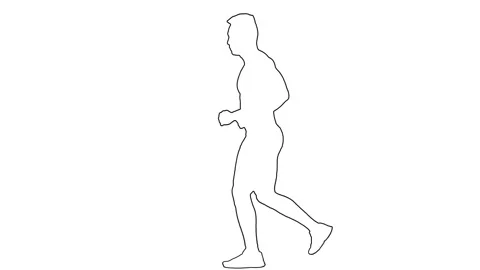 Outline sketch of silhouette man is runn... | Stock Video | Pond5