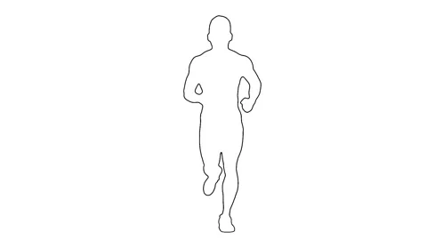 Outline sketch of silhouette man is runn... | Stock Video | Pond5