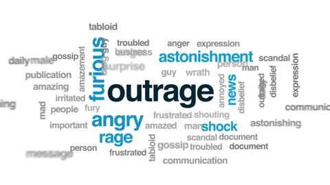 Outrage animated word cloud, text design... | Stock Video | Pond5