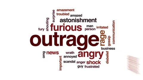 Outrage animated word cloud, text design... | Stock Video | Pond5