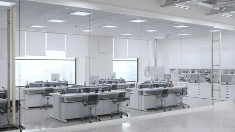 Outside View Of Empty Science Laboratory... | Stock Video | Pond5