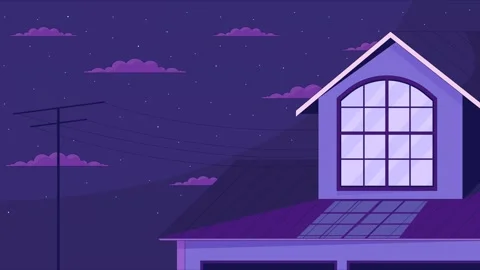 Outside window attic on starry night clo... | Stock Video | Pond5