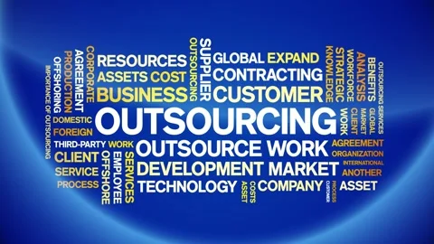 Outsourcing animated word cloud,animatio... | Stock Video | Pond5