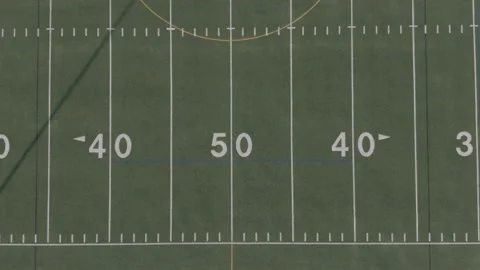 Over Empty Football Field 50 Yard Line ... | Stock Video | Pond5