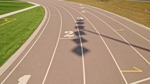 Over head view of running track at an ou... | Stock Video | Pond5