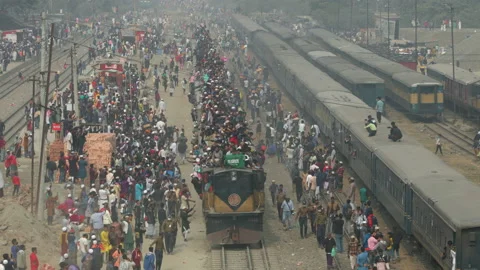 Overcrowded Train with People Riding on ... | Stock Video | Pond5