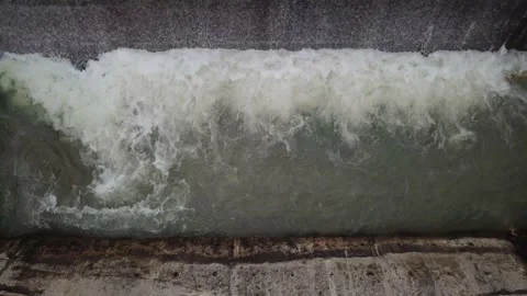 Overflowing water from the reservoir in ... | Stock Video | Pond5