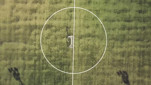 Overhead aerial view of soccer field. Sp... | Stock Video | Pond5