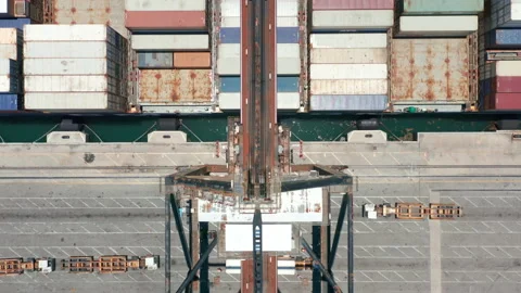 Loading Ship In Movement Loading In Port Stock Video Footage | Royalty ...