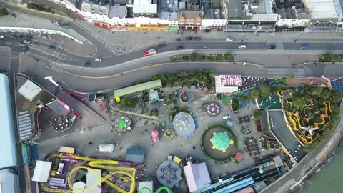 Overhead drone panning of Adventure Isla... | Stock Video | Pond5