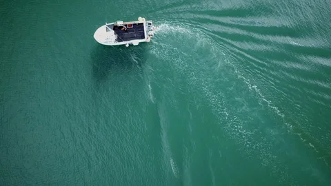 Overhead drone shot of creel fishing boa... | Stock Video | Pond5