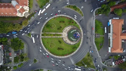 Overhead drone view Dutch colonial build... | Stock Video | Pond5