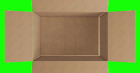Overhead of empty brown cardboard box wi... | Stock Video | Pond5