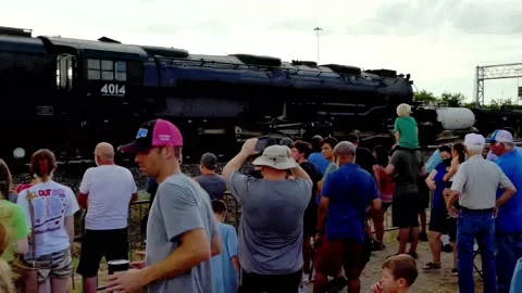 Overhead pan of huge morning crowd that ... | Stock Video | Pond5