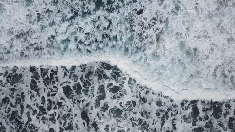 Overhead sea waves aerial background | Stock Video | Pond5