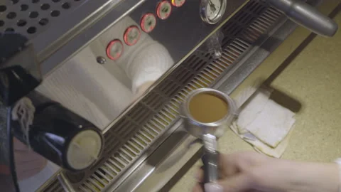 Overhead Shot of Barista Pulling a Shot ... | Stock Video | Pond5