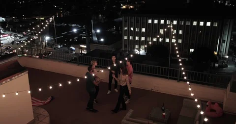 Overhead shot of group of friends dancin... | Stock Video | Pond5