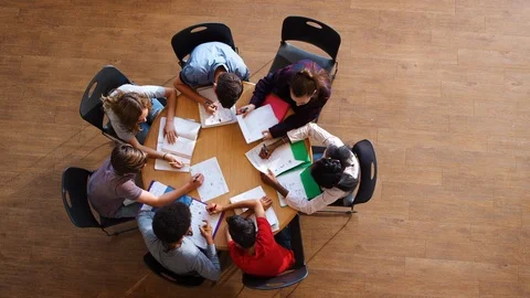 Overhead Shot Of High School Pupils In G... | Stock Video | Pond5