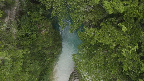 An overhead shot of the Rio Las Auyamas ... | Stock Video | Pond5