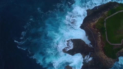 Overhead Shot: Storm at cliffs of Devils... | Stock Video | Pond5