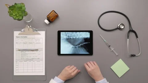 Overhead Top View Of Doctor Examining Sp... | Stock Video | Pond5