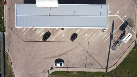 overhead top view of gas station cars ar... | Stock Video | Pond5
