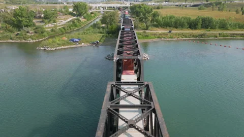 Overhead Tracking of Freight Train Box C... | Stock Video | Pond5