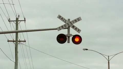 Overhead traffic signal for a train leve... | Stock Video | Pond5