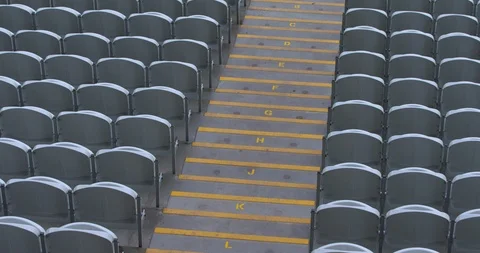 Overhead view of lettered venue steps an... | Stock Video | Pond5