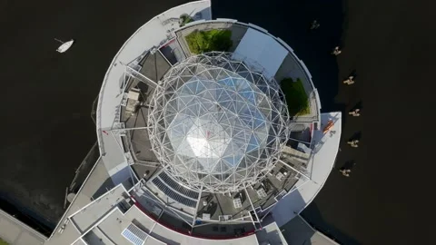Overhead View Of Science World Museum Ge... | Stock Video | Pond5