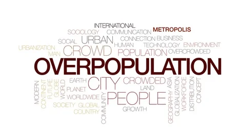Overpopulation animated word cloud, text... | Stock Video | Pond5