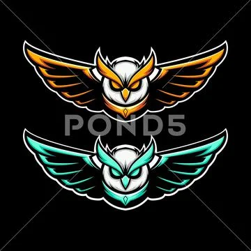 OWL GAMING MASCOT LOGO VECTOR ILLUSTRATION: Graphic #132164341