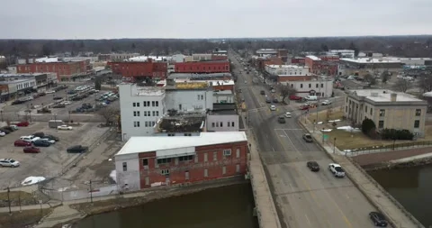 Owosso Michigan downtown skyline with dr... | Stock Video | Pond5