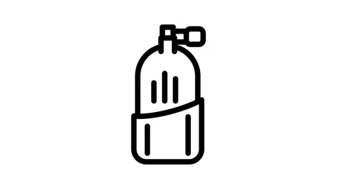 oxygen cylinder line icon animation | Stock Video | Pond5