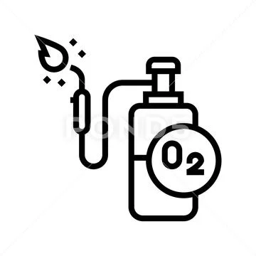 Oxygen cylinder for welding line icon vector illustration: Graphic ...