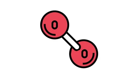 oxygen molecule color icon animation | Stock Video | Pond5
