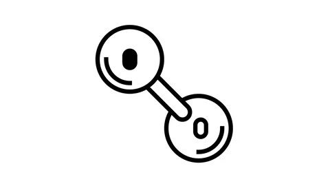 oxygen molecule line icon animation | Stock Video | Pond5