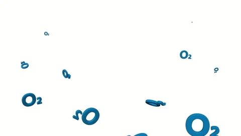 Oxygen O2 molecule icon formula in blue ... | Stock Video | Pond5