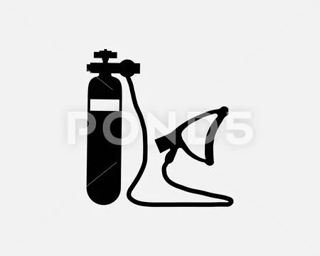 Oxygen Resuscitator Tank Mask Breathing Apparatus Air Supply Icon Sign ...