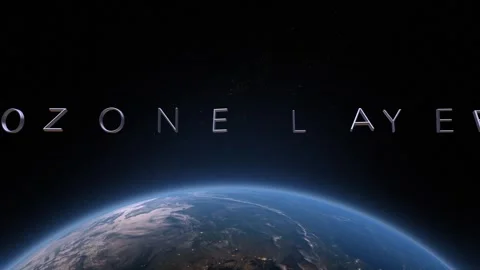 Ozone layer 3D title animation on the pl... | Stock Video | Pond5