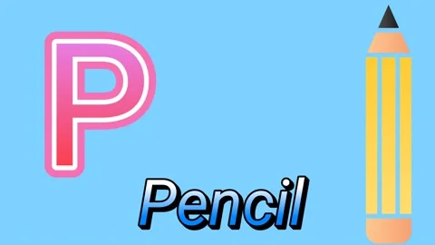 P for pencil - Alphabet learning for kid... | Stock Video | Pond5