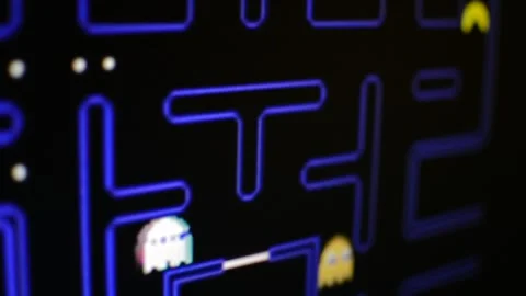 pac-man arcade game computer video game.... | Stock Video | Pond5